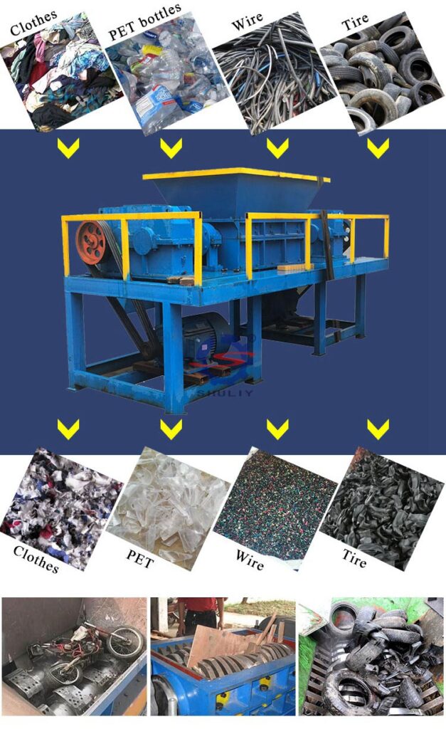 Plastic Shredder Machine for Metal Tire Plastic Shredding